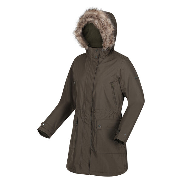 Regatta Women's Sabinka Fur Trim Parka Jacket | Dark Khaki – Wear It ...